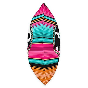 Western Serape Cactus designs Western Cow Cactus Leopard Cheetha Serape Turquoise Pink Throw Pillow, 16x16, Multicolor