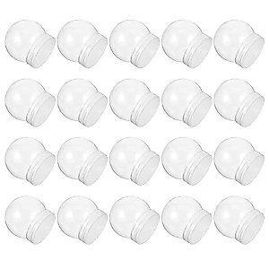 ABOOFAN 20pcs DIY Snow Globe Water Globe Clear Plastic Snow Globe 4inch Light Bulb Water Globe Jar with Screw Off Cap Empty Fillable Display Jar for Crafts Holiday Supplies