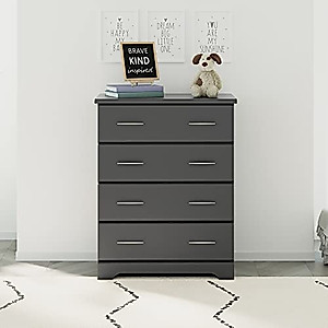 Storkcraft Brookside 4 Drawer Dresser (Gray) & Storkcraft Brookside 6 Drawer Double Dresser, Nursery Chest, Storage Dresser with Drawers, Universal Design, Gray