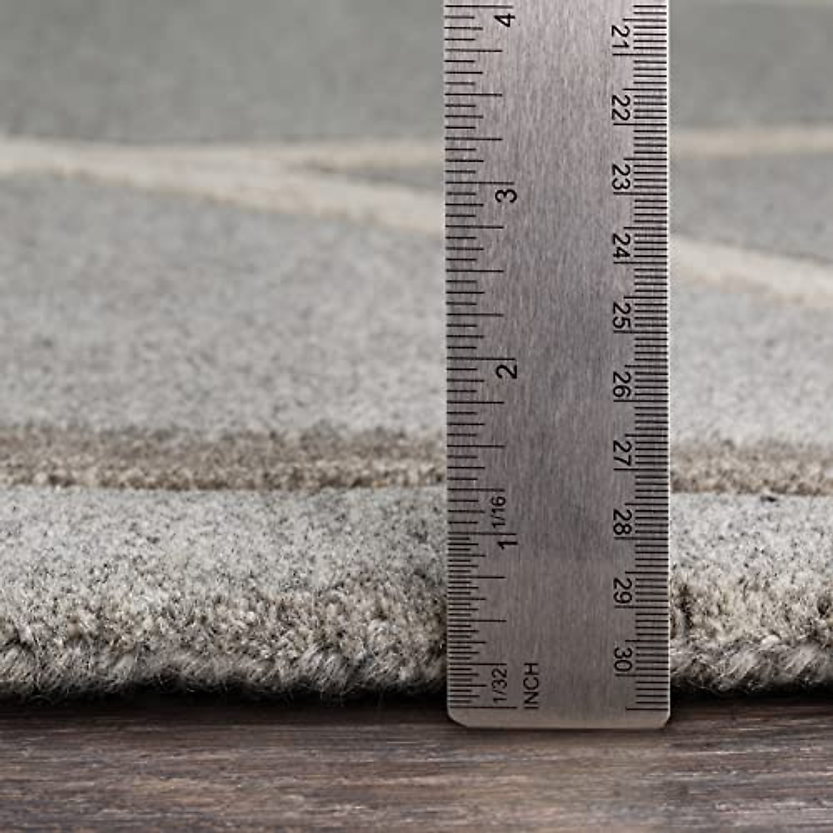 Mark&Day Wool Rugs, 8x10 Falher Modern Medium Gray Area Rug, Grey Cream Carpet for Living Room, Bedroom or Kitchen (7'6" x 9'6")