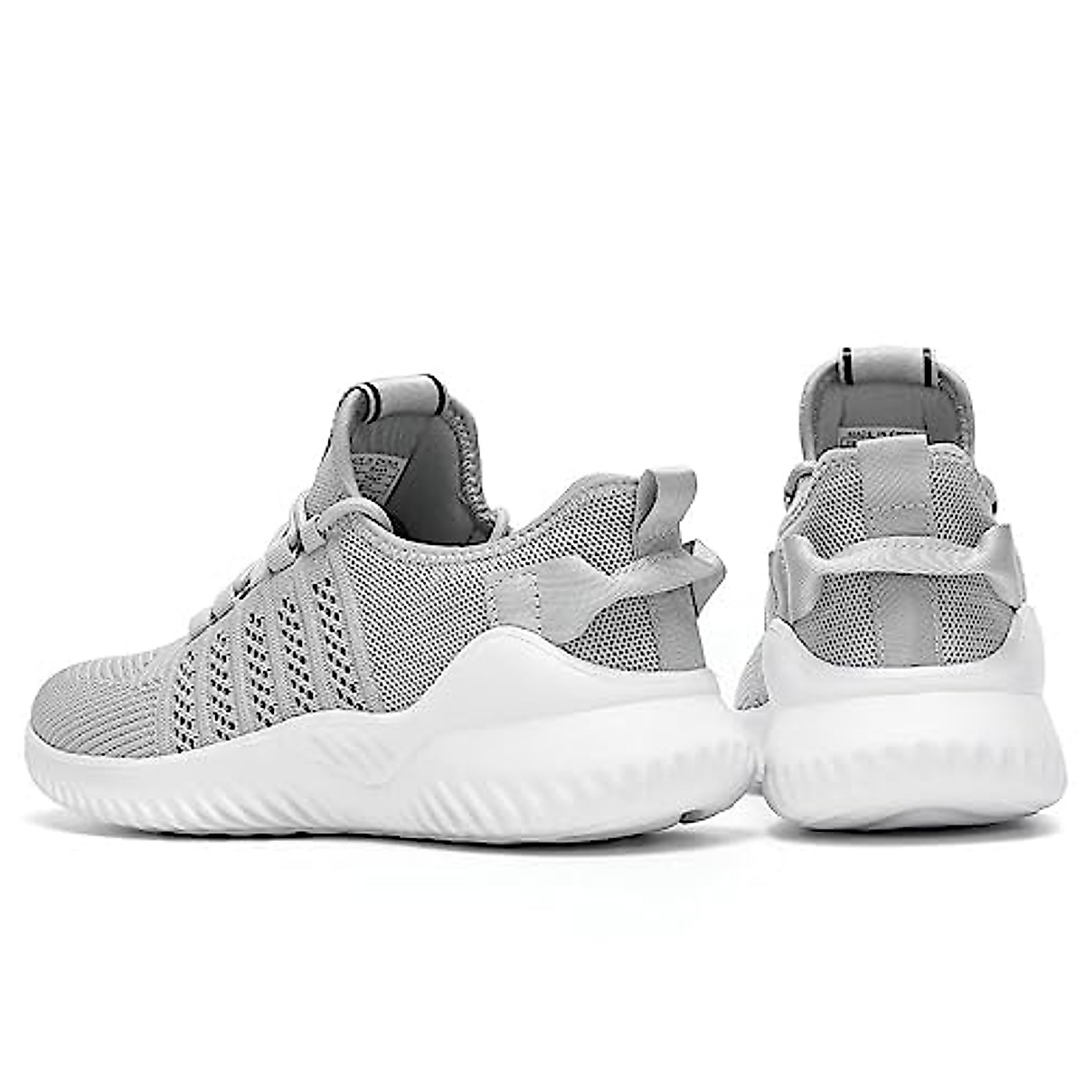 Mevlzz Mens Slip On Walking Shoes Lightweight Breathable Non Slip Running Shoes Comfortable Fashion Sneakers Workout Casual Sports Grey