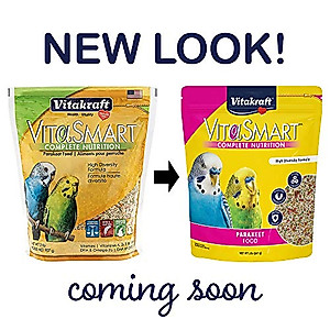 Vitakraft Vita Smart Gourmet Parakeet Food - Vitamin-Fortified - Daily Pet Bird Food 2 Pound (Pack of 1)