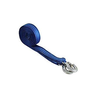 TEXALAN 4.5 Ton 2 Inch x 30 Ft. Polyester Tow Strap Rope 2 Hooks 9000lb Towing Recovery