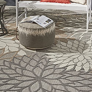 Nourison Aloha Indoor/Outdoor Natural 7' x 10' Area-Rug, Easy-Cleaning, Non Shedding, Bed Room, Living Room, Dining Room, Deck, Backyard, Patio (7x10)