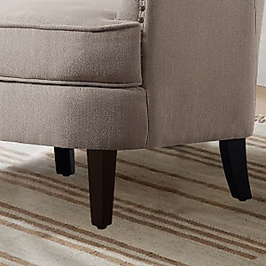 Rosevara Atlas Accent Chair Mid-Century Modern Chair Upholstered Lounge Arm Chair Cozy Accent Chair Tufted Accent Chair Small Accent Chair with Soft Cushion for Living Room, Bedroom Small Spaces