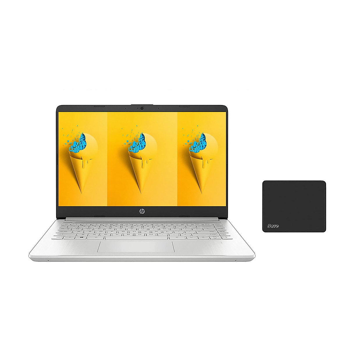 HP 14 inch FHD Laptop for Student and Business, AMD Ryzen 3 3250U, 8GB RAM, 256GB SSD, Webcam, 1920 x 1080 Resolution, Bluetooth, Fast Charge, Windows 11 Home, Fast Charge, with 5ave Mousepad