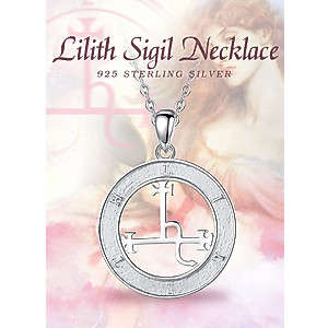 CELESTIA Lilith Necklace for Women Sterling Silver Pegan Jewelry Lilith Sigil Pegan Gifts for Women