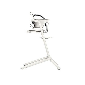 CYBEX LEMO High Chair System, Grows with Child up to 209 lbs, One-Hand Height and Depth Adjustment, Anti-Tip Wheels Safety Feature - Porcelain White