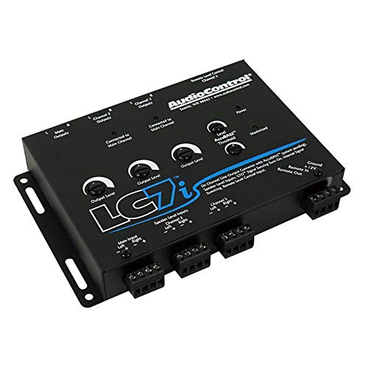 AudioControl LC7i 6 Channel Active Line Out Hi/Lo ConverterwithBass Processor DSP Bundle with Rockville Rock Everywhere Portable Bluetooth Speaker/Waterproof/Wireless Link