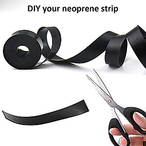 Neoprene Rubber Strips Solid Rubber Rolls Neoprene Solid Rubber Sheet for DIY Gasket, Warehouse, Pads, Seals, Weather Stripping, Crafts, Flooring, Supports (1In x 1/16In x 10Ft)