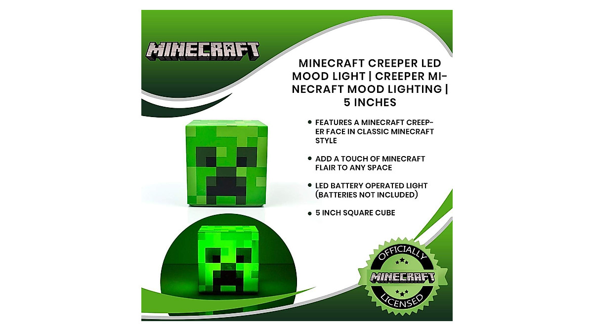 Minecraft Creeper LED Mood Light | Vibrant Green Collectible Lamp