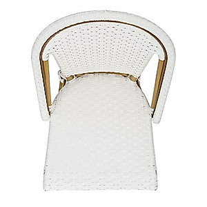 SAFAVIEH PAT4019A Collection Gresley Navy and White Indoor/Outdoor Stacking French Bistro Counter Stool