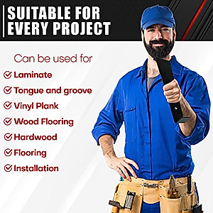 C&T 12.2In Pull bar for Vinyl Plank Flooring, Heavy Duty Laminate Wood Flooring Installation Set, Black