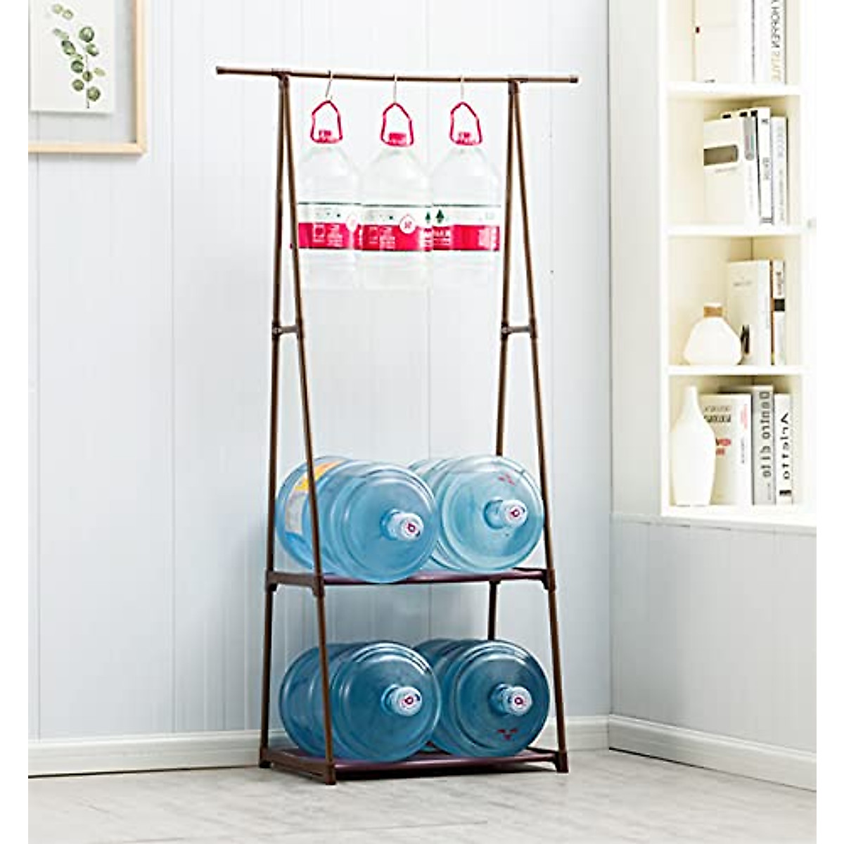 YISONHO Clothes Rack, Garment Rack with Removable Wheels Two-Tier Shelf Clothes Organizer Hanging Handy Storage (Pink)