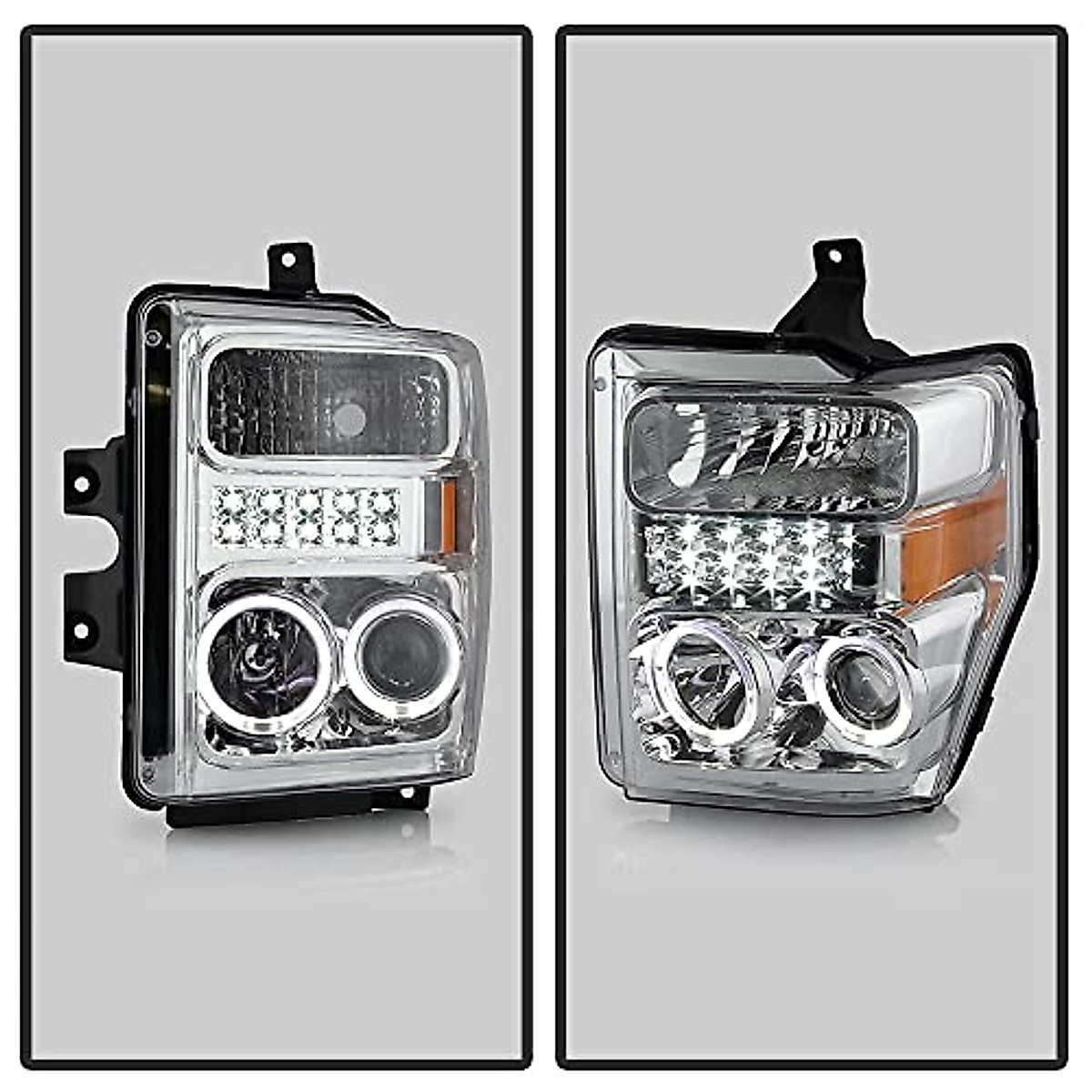 ACANII - For 2008 2009 2010 Ford F250 F350 F450 SD LED Halo Projector Headlights Headlamps Driver + Passenger Side