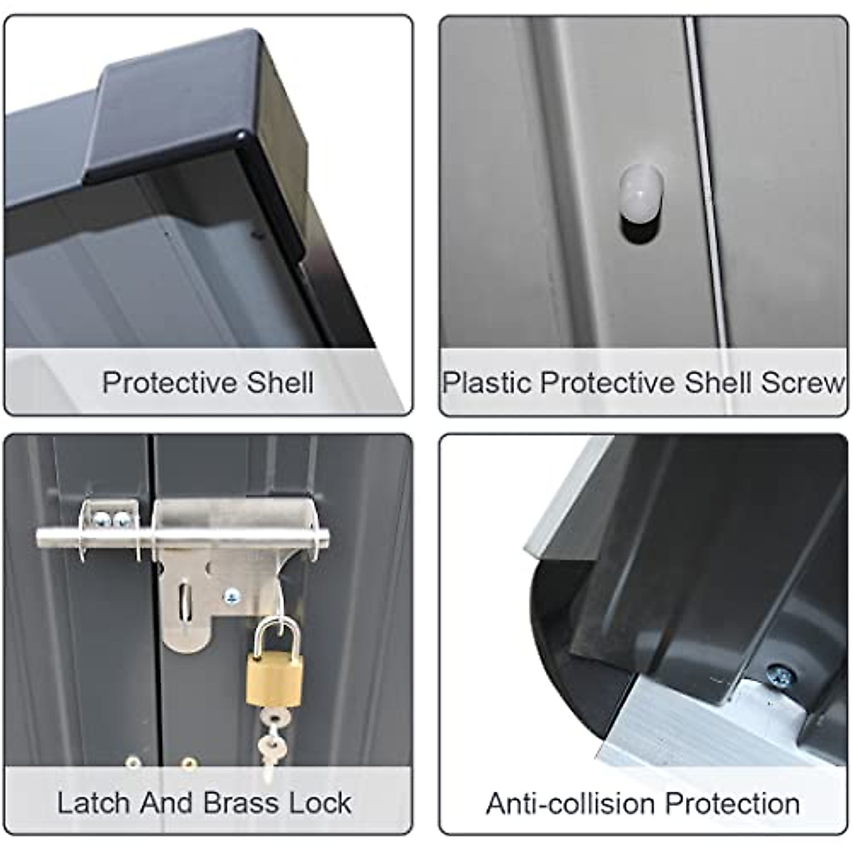 Storage Sheds 6' x 4' Outdoor Metal Storage Shed Galvanized Steel Garden Shed with Lockable Doors and Air Vent,Utility Storage Shed & Outdoor Backyard Storage Shed for Garden,Patio,Black