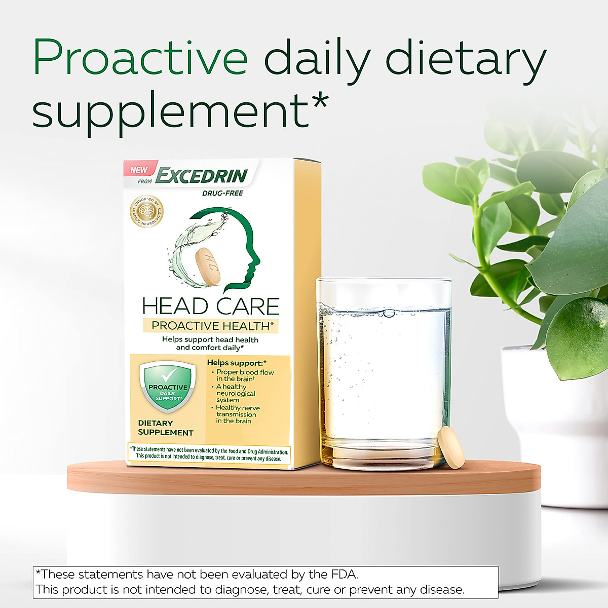 Excedrin Head Care Proactive Health Dietary Supplement - 110 Count and Head Care Replenish Plus Focus Drink Mix from 24 Packets Convenience Pack