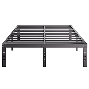 COMASACH 14 inch Full Bed Frame No Box Spring Needed, 3500 lbs Heavy Duty Metal Platform Bed Frames, Non-Slip and Noise-Free Mattress Foundation, Black