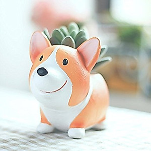 Faraway Corgi Figure Flower Pots Bonsai Resin Plant Pots Succulent Plants Vase Flower Pots
