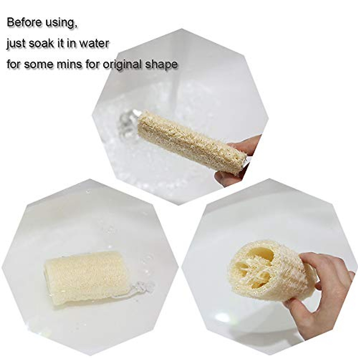 pisdoplop 4" Natural Loofah Exfoliating Body Sponge Scrubber for Skin Care in Bath Spa Shower Pack of 4