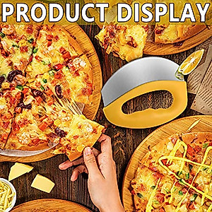 Pizza Cutter Food Chopper- Super Sharp Blade Premium Stainless Steel Pizza Cutter Rocker w/Single Slicer and Cover/Sheath - Vegetable Cutter & Salad Chopper