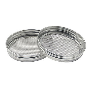 ccHuDE 3 Pcs 304 Stainless Steel Sprouting Lids Mason Jar Sprout Lids Screen Mesh Canning Jar Lids Wide Mouth Jar Cover Lids for Growing Bean