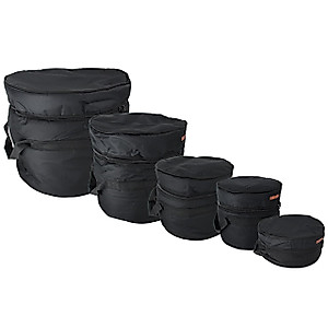Gearlux 5-Piece Drum Bag Set for 12" Tom, 13" Tom, 14" Snare, 16" Floor Tom, 22" Bass Drum