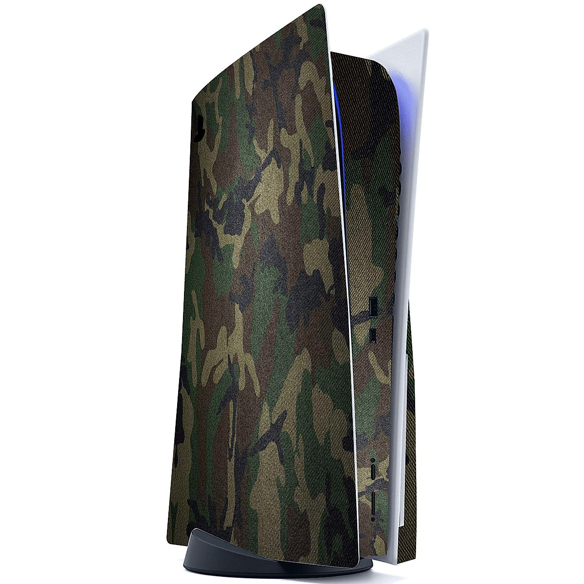 PlayVital Army Green Camouflage Full Set Skin Decal for ps5 Console Disc Edition, Sticker Vinyl Decal Cover for ps5 Controller & Charging Station & Headset & Media Remote