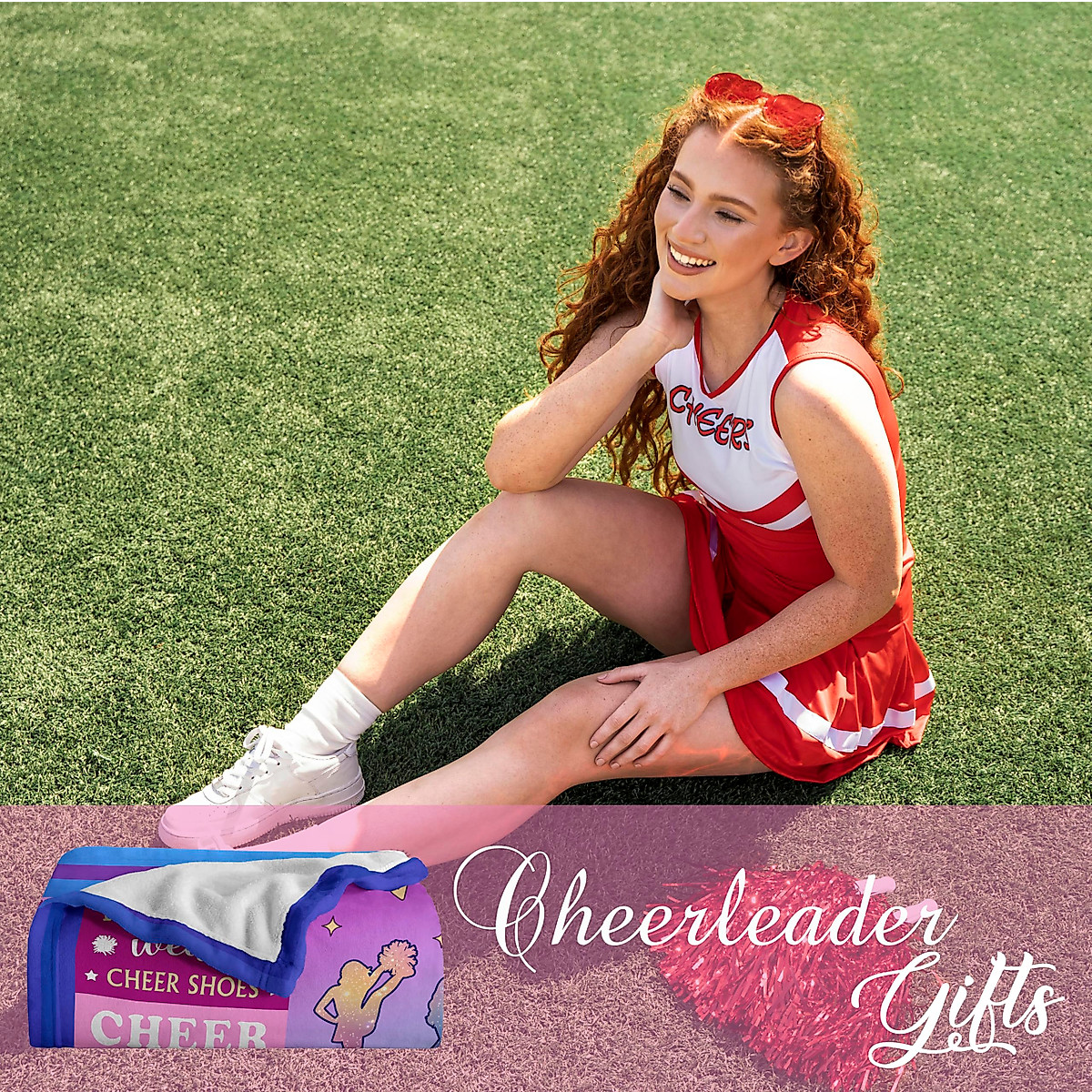 Turelos Cheerleader Gifts, Cheer Stuff, Cheer Gifts, Cheerleading Stuff, Cheerleading Gifts, Cheer Coach Gift, Cheerleader Gifts for Girls, Cheer Blanket, Cheer Gifts for Girls Throw Blanket 60x50in