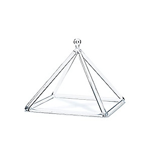Joysense Clear Quartz Crystal Singing Pyramid 9 inch With Crystal Singing Bowl Striker and Carrying Case
