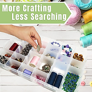 Outdoor 360 Plastic Organizer Box with Dividers 2 pack - 36 Compartment Organizer - Bead Organizer - Best for Bead Storage, Felt Board Letters, Fishing Tackle, Loom Bands (2)