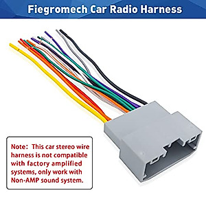 Aftermarket Radio Wiring Harness Adapter for Jeep Wrangler Compass Chrysler Dodge Stereo Wire Harness Power Speaker Cable (Male)