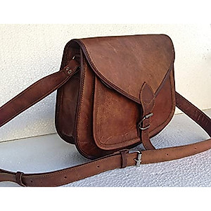 13" BROWN GENUINE LEATHER VINTAGE WOMEN'S PURSE BAG BOHO WESTERN HIPPY CLUTCH (12 inch)
