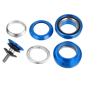 X AUTOHAUX 34mm 1-1/8" Threadless Bicycle Headset Combo Bike Threadless External Headset Sealed Cartridge Bearings MTB Road Headset with Top Cap Blue