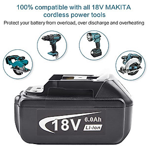 Fancy Buying [2Pack] 18V 6000mAh Replacement Battery for Makita BL1850 BL1815 BL1830 BL1835 BL1840 BL1860 LXT400 194204-5 194205-3 194230-4 194309-1