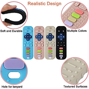 AIZIXIN Soft Silicone Baby Teething Toys,TV Remote Control Shape Teething Toys for Babies 3-24 Months, BPA Free Baby Teethers Relief Soothe Toys, Baby Chew Toys for Toddlers Boy Girl(Pink)