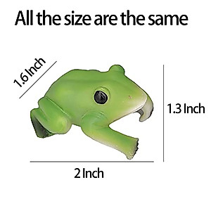 UDOME Plant Decorations for Pots, Miniature Fairy Garden Set of 2 Mini Hanging Frog Figurines, Terrarium Frog Flower Pot and Vase Hugger, Creative Hanging Animal Potted Ornaments, Green