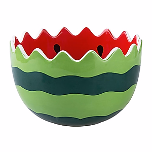 123Arts Ceramic Watermelon Hand Painted Salad Bowl Noodle Bowl Soup Bowl Dessert Fruit Bowl