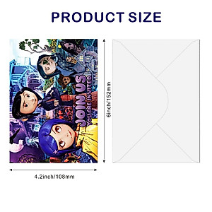 humicide 16 Pack Coraline Birthday Invitation Cards with Envelopes, Coraline Birthday Party Supplies for Kids Party Decorations