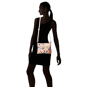 Anna by Anuschka Women's Genuine Leather Medium Crossbody with External Zipper Pocket | Hand Painted Original Artwork | Vintage Garden