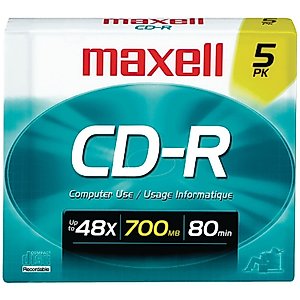 Maxell 648220 648220 CD-R Disc 5 Count