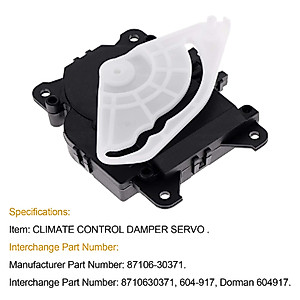Mode HVAC Air Door Actuator Replacement for Lexus 97-05 GS300 GS400 GS430 IS300 RX300 2002-2010 SC430 Replaces 8710630371 604-917 87106-30371 Dorman 604917 Air Conditioner Blend Heater Servo Unit
