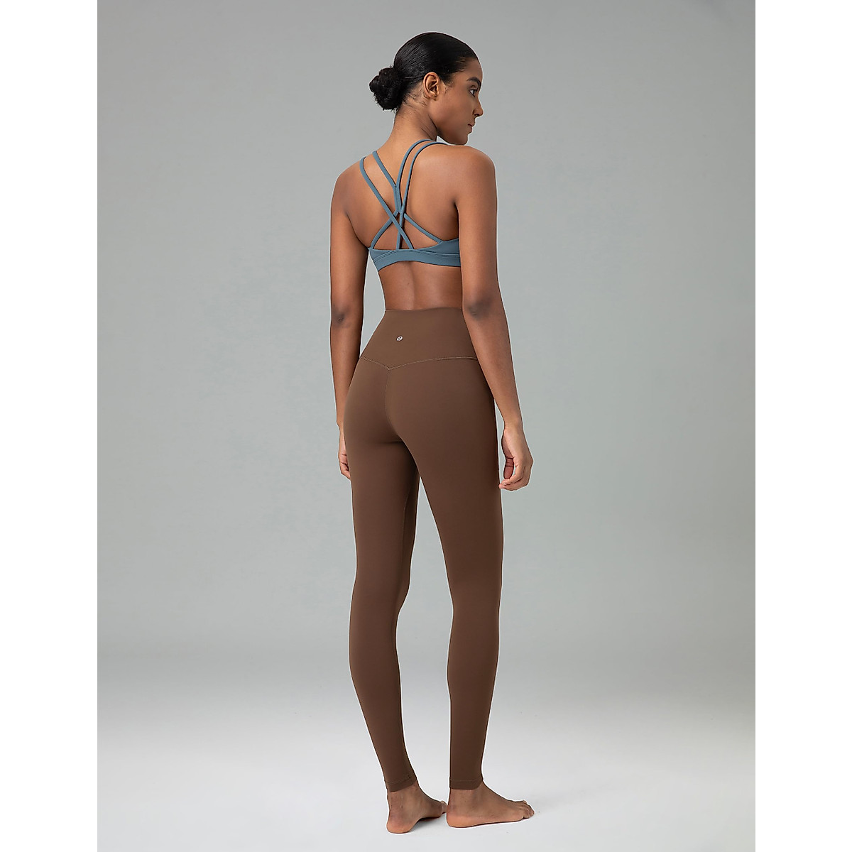 Colorfulkoala Women's Dreamlux High Waisted Workout Leggings 28" Inseam Full Length Yoga Pants (M, Cocoa)