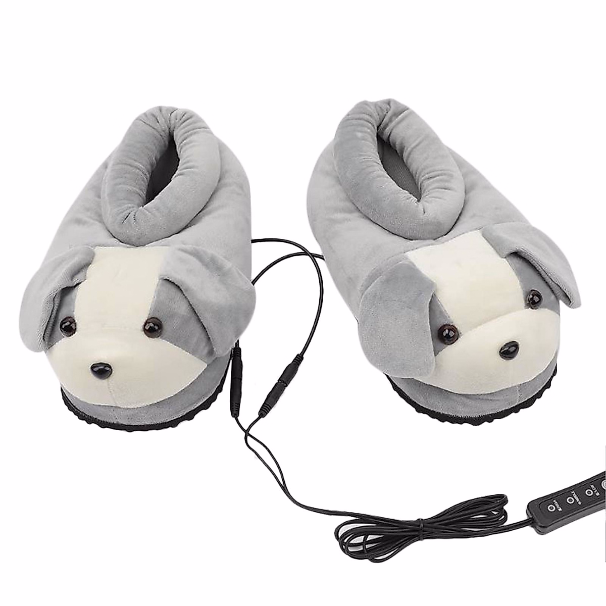 TRRAPLE USB Electric Heated Slippers, Electric Heated Foot Warmer Plush Dog Animal Slipper to Keep Feet Warmer Comfortable Warming Slippers