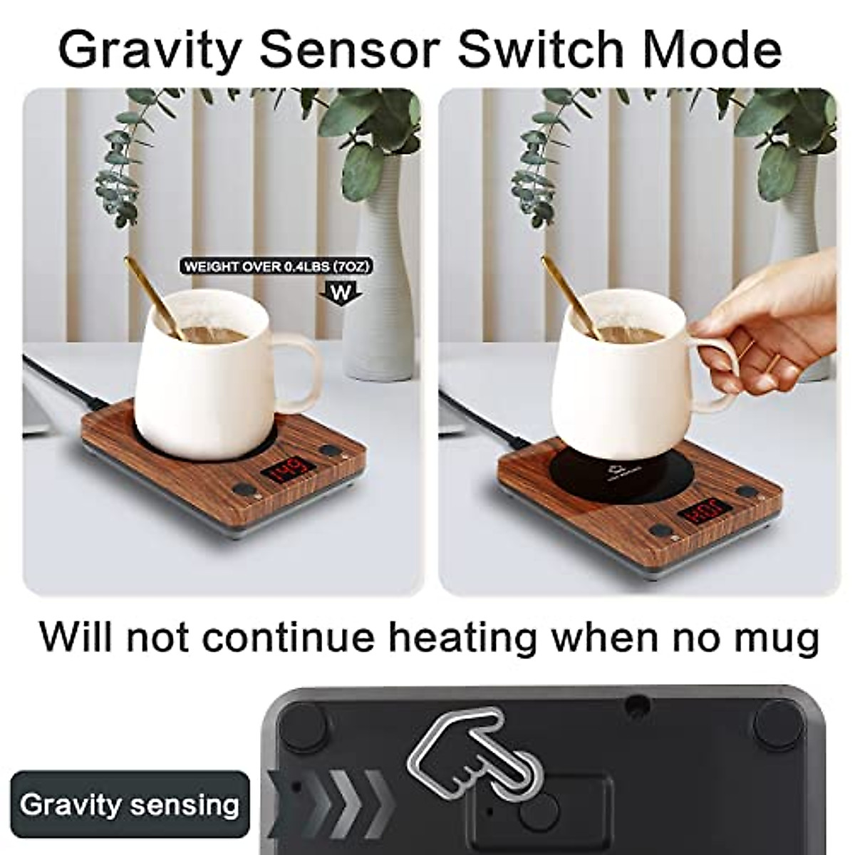 SEALON Coffee Mug Warmer for Desk - Electric Milk Tea Cocoa Beverage Coffee Cup Warmer Plate for Office Home Use with Auto Shut Off…