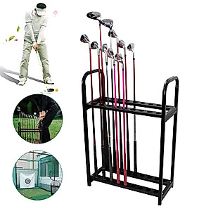 Golf Club Organizer Rack Golf Club Display Stand Rack Holder Shelf Golf Display Rack Premium Metal Golf Putter Stand Holds 9/18/27 Clubs (18 Holds)