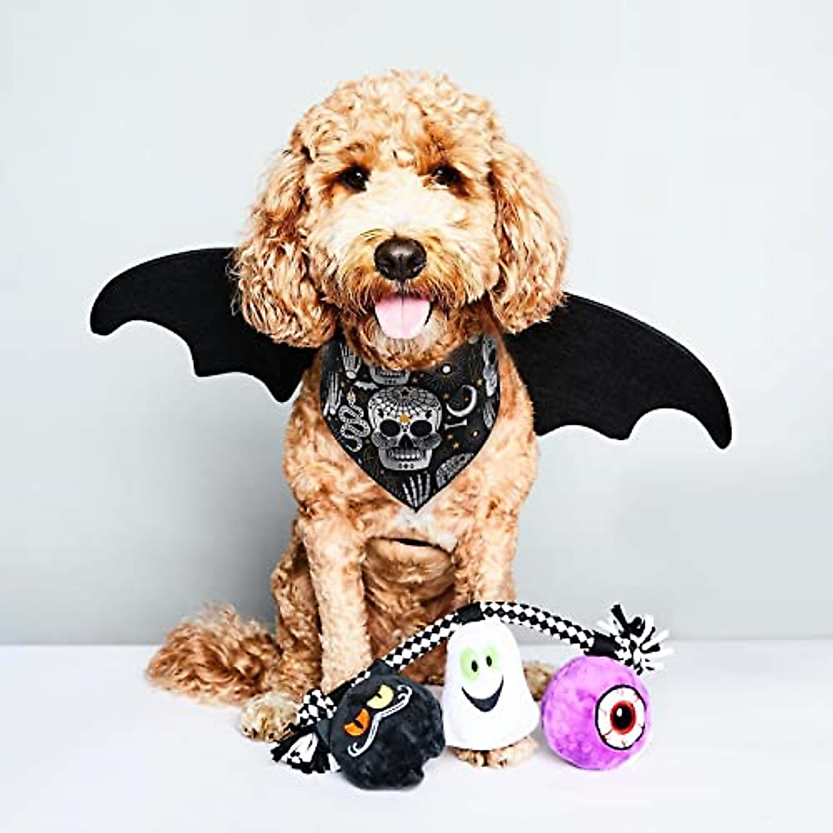 2 Pack Dog Halloween Bandana - Triangle Reversible Pet Scarf for Dogs, Adjustable Holiday Dog Bandanas for Small Medium Large Dogs Pets