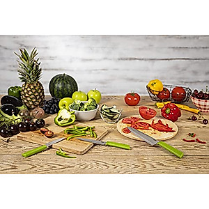 KUHN RIKON Colori+ Classic Chef's Knife with Safety Sheath, 30 cm, Green