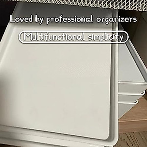 AJbells Stackable Storage Bins with Lids, Fridge Storage, Pantry Organization and Storage, Plastic Storage Bins with Lids for Shelves, Bedroom, Pantry, School, Office (10.2 * 7.0 * 3.1in) White 6 Pcs