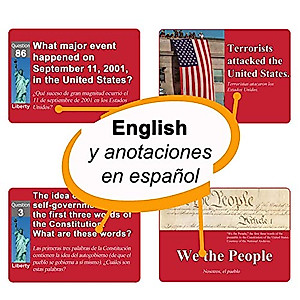 US Citizenship test civics flash cards for the naturalization exam with all official 128 USCIS questions and answers. Illustrated Pocket Box set flashcards to help study for the American Civics